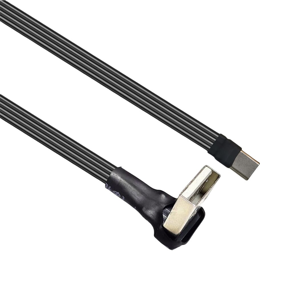 Кабель с прямой головкой типа c (комплект термоусадочной трубки)-30 см-нижний изгиб USB