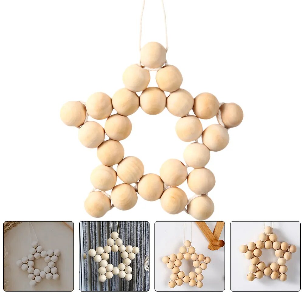 Декоративная Подвеска Из Деревянных Бусин, Пентаграмма, Для Украшения Дома, 1 Штука