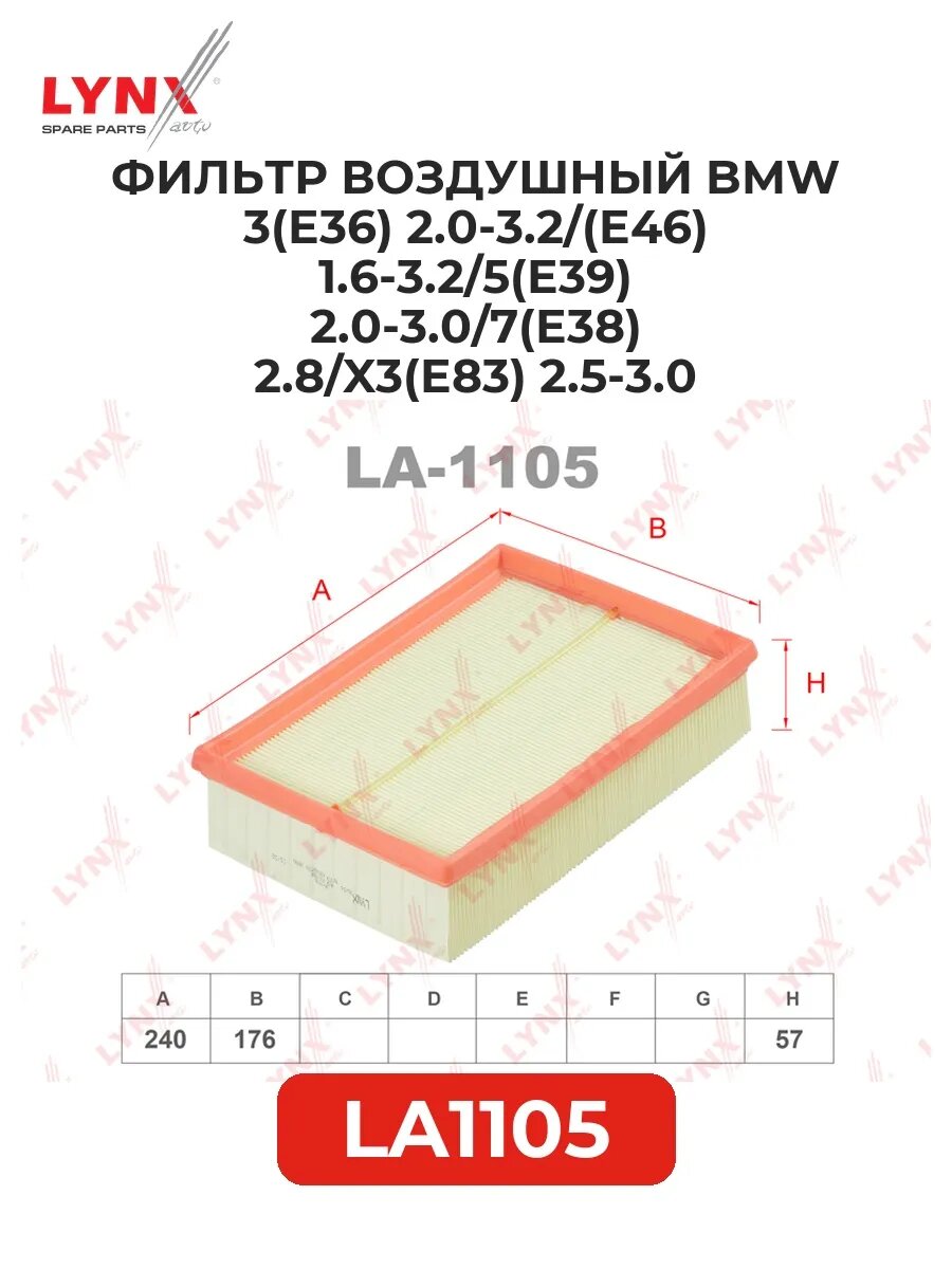 Фильтр воздуш. BMW 3(E36) 2.0-3.2/(E46) 1.6-3.2/5(E39) 2.
