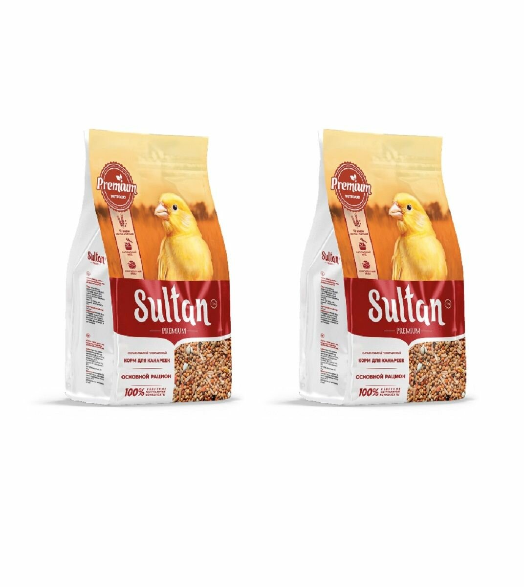 Sultan Premium Корм для канареек Основной рацион 400г (2 штуки)