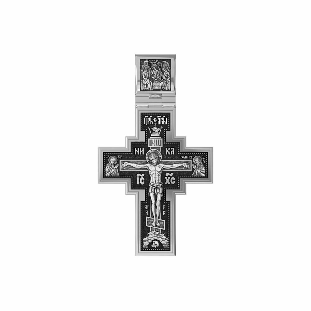 Крестик, серебро, 925 проба, чернение