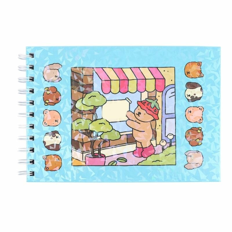 (1 шт.) Детская раскраска с мультяшными героями - синяя