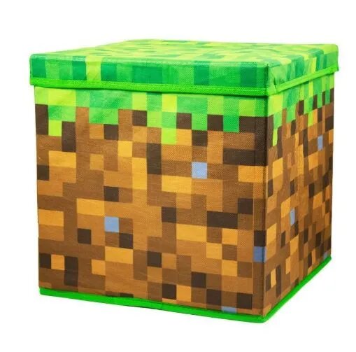 Сундук для хранения игрушек и вещей Майнкрафт с рисунком в стиле Minecraft
