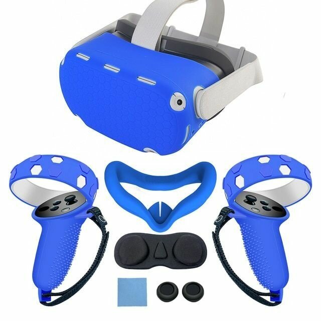 Набор защитных чехлов 6 в 1 для Oculus Quest 2 (синий)