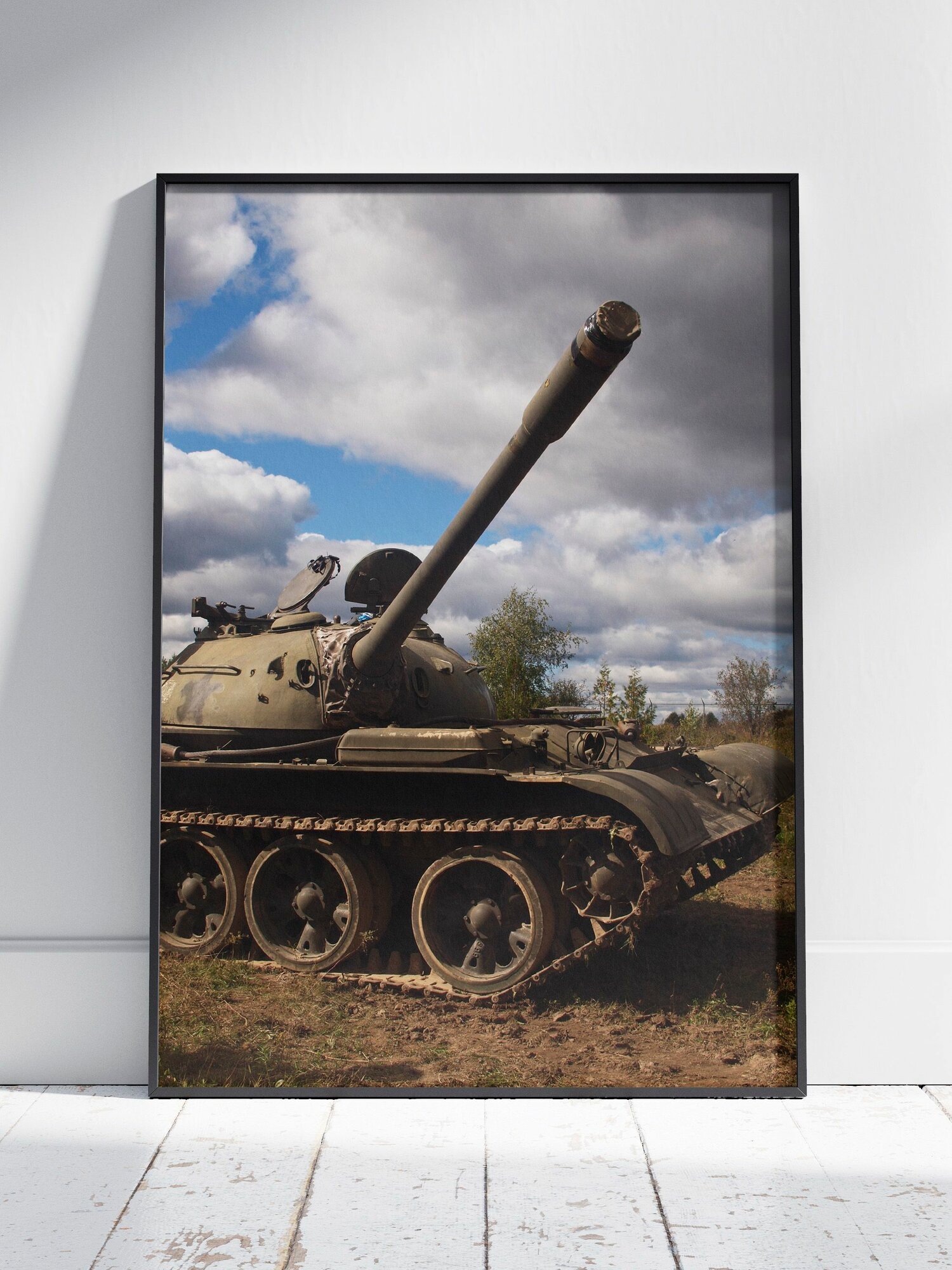 Плакат на стену для интерьера Транспорт и техника (Танк Т 54 - T 54) - Постер по машине формата A4 (21x30 см)