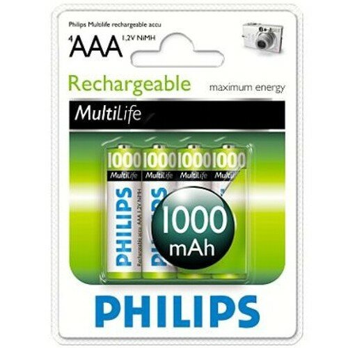 Аккумулятор ААА Philips HR03-4BL 1000мА/ч Ni-Mh в блистере 4шт.