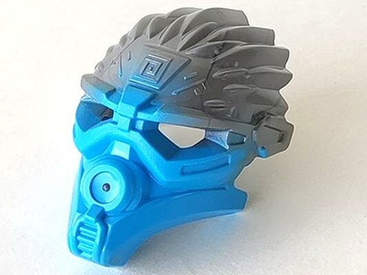 Деталь Lego 24160pb01 Bionicle Mask of Water (Unity) with Marbled Flat Silver Pattern