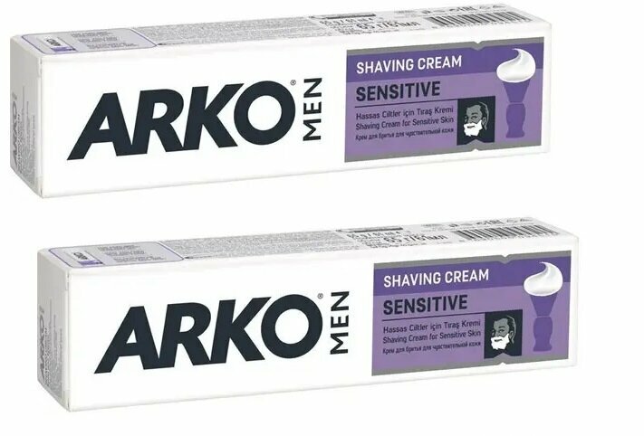 Крем Arko Men для бритья Sensitive, 65г 2шт