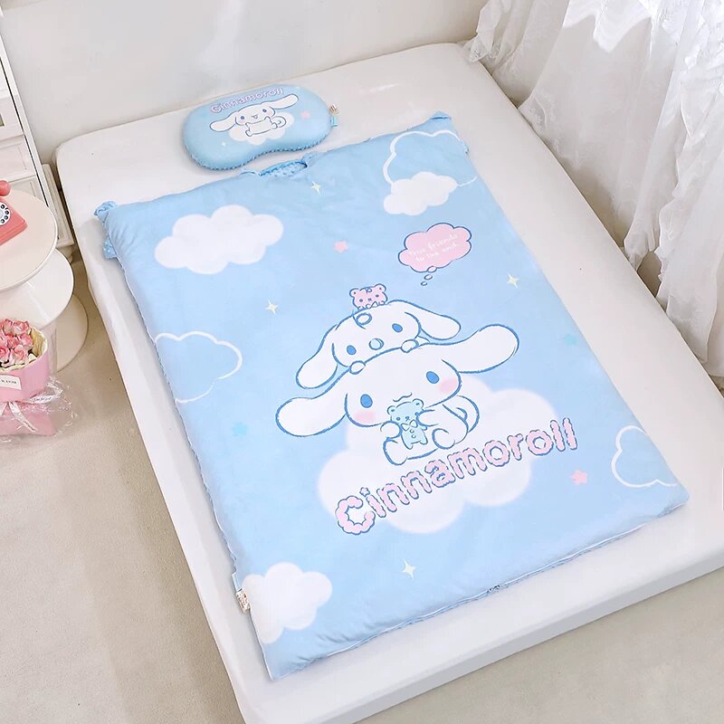Детский зимний спальный мешок Hello Kitty из плюшевого вельвета с мультяшным рисунком, съемный и моющийся, с защитой от