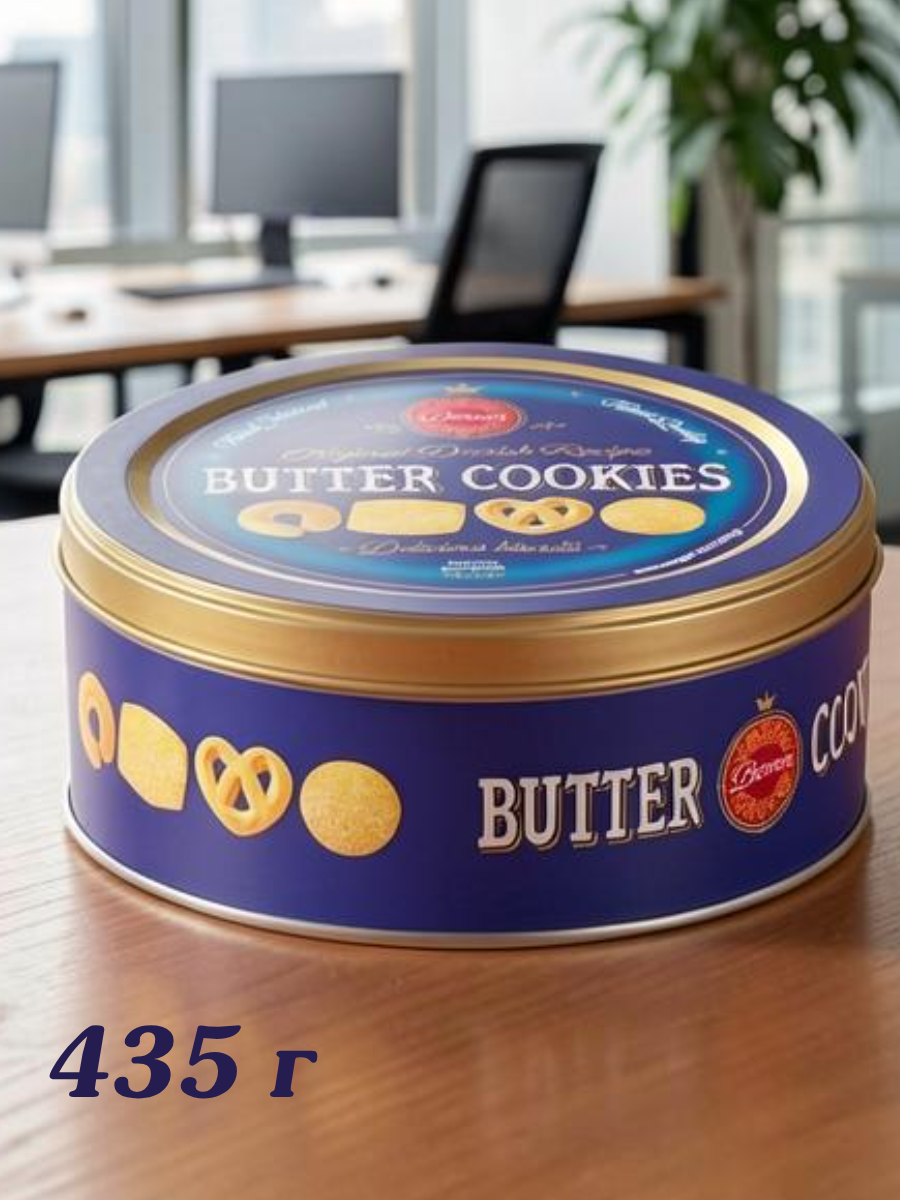 Berner Butter Cookies 435 г сдобное печенье ассорти жестяная банка