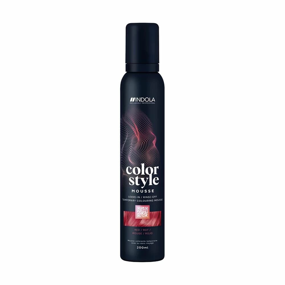 Indola Color Style Mousse Red - Оттеночный мусс для укладки волос Красный 200 мл
