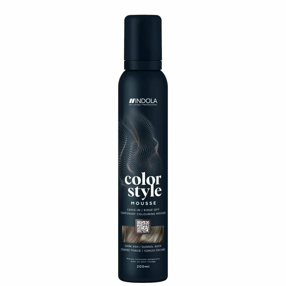 Indola Color Style Mousse Dark Ash - Оттеночный мусс для укладки волос темно-пепельный 200 мл