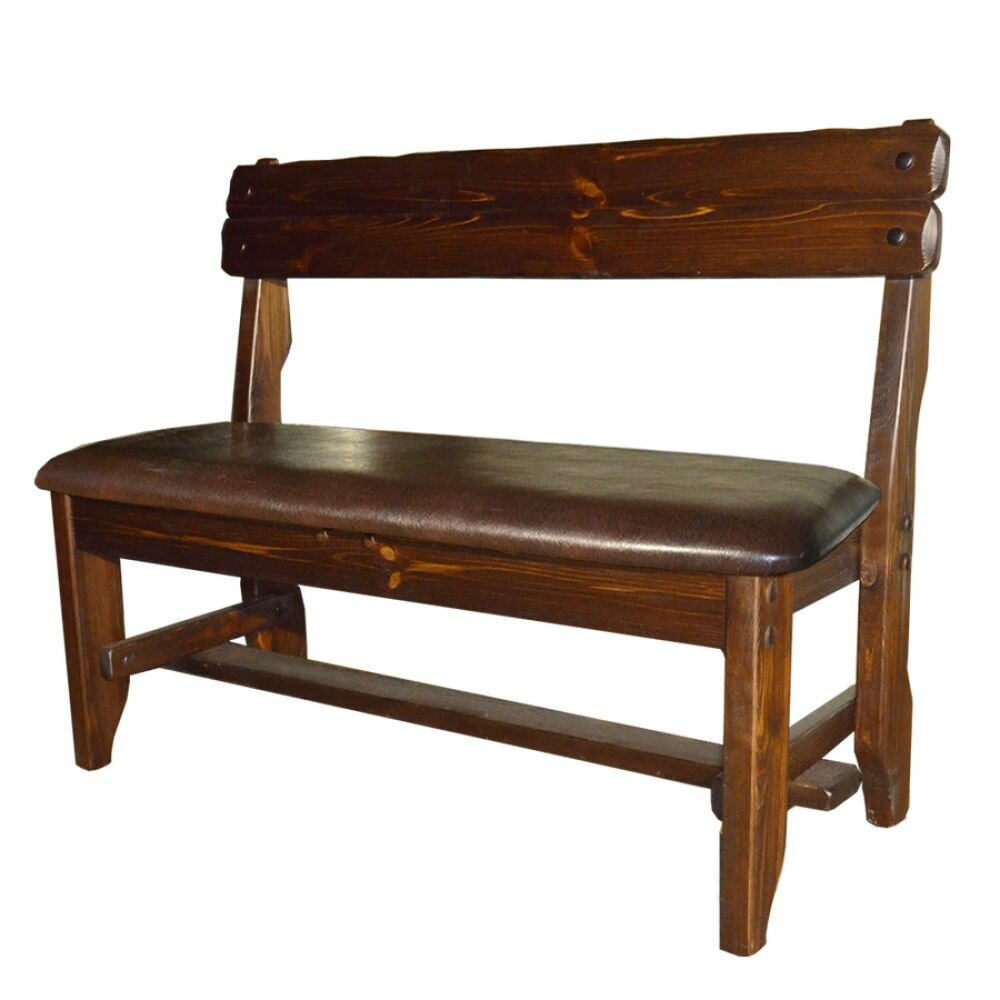 Скамья Русич кожа/ткань, 120х50х90 см