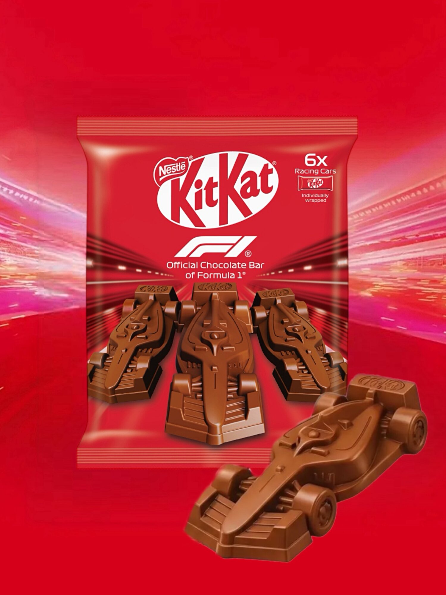 KitKat F1 Choc Bar Шоколадный батончик КитКат Формула 1, 66 гр (Италия)