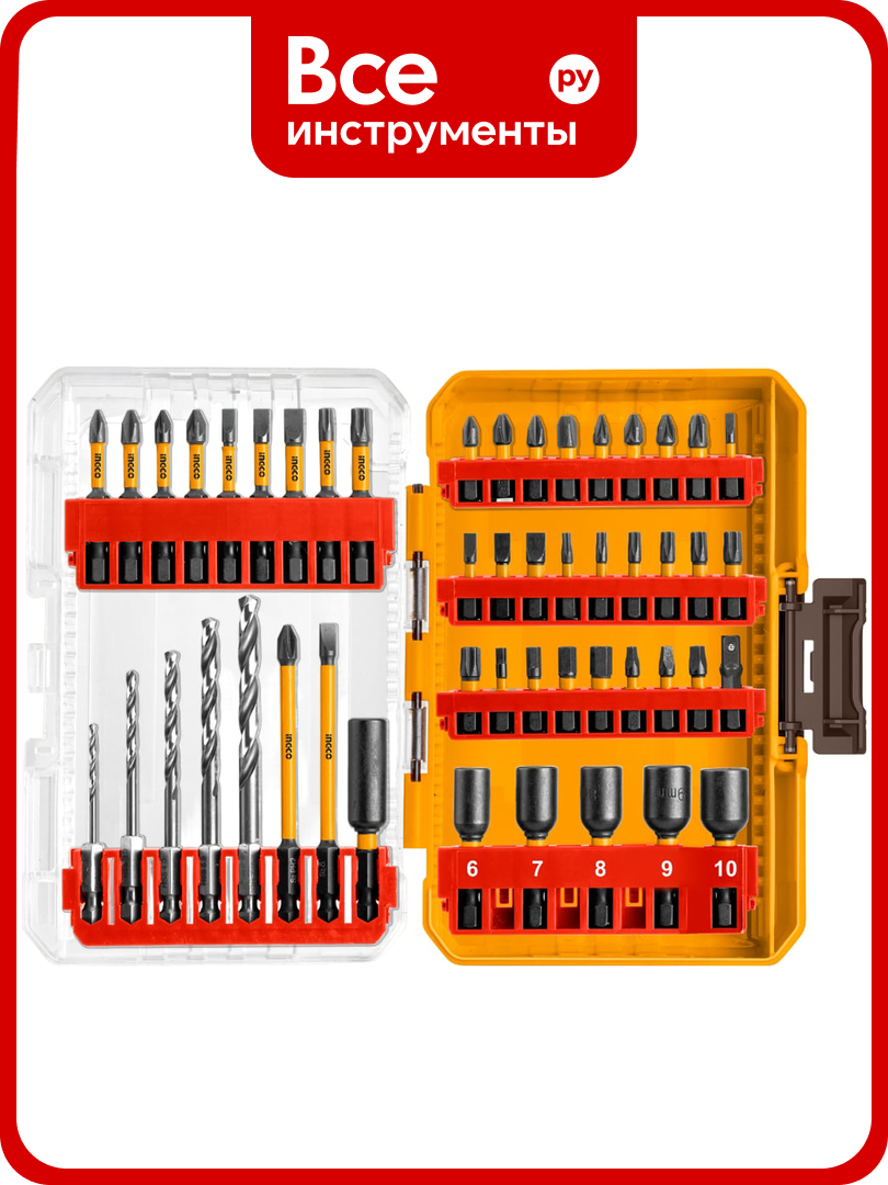 Набор ударных бит INGCO 49 шт (6/12) INDUSTRIAL набор AKDL24906