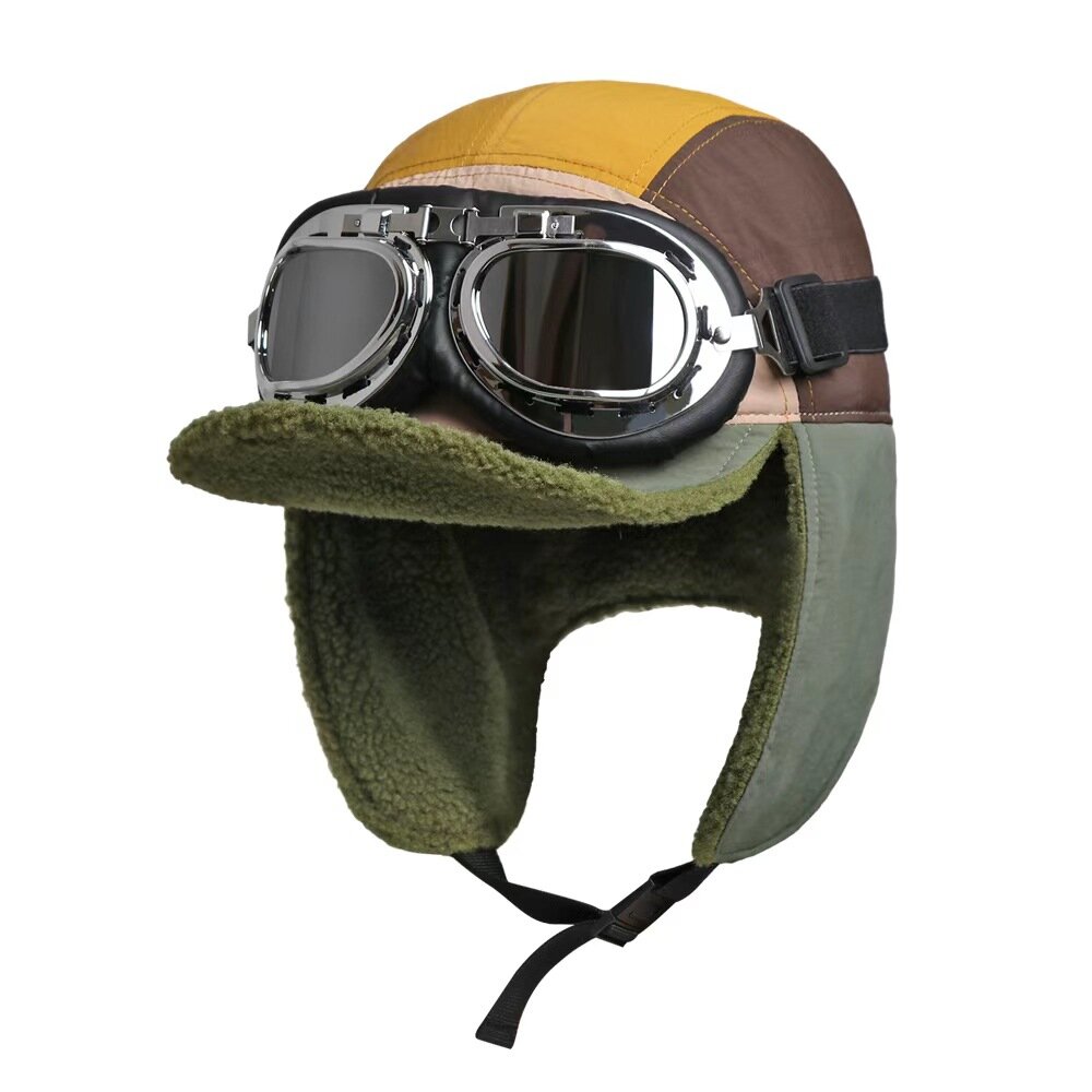 DIY Шапка Пилот Мужская Зимняя Флис Теплая Фальшивый Мех