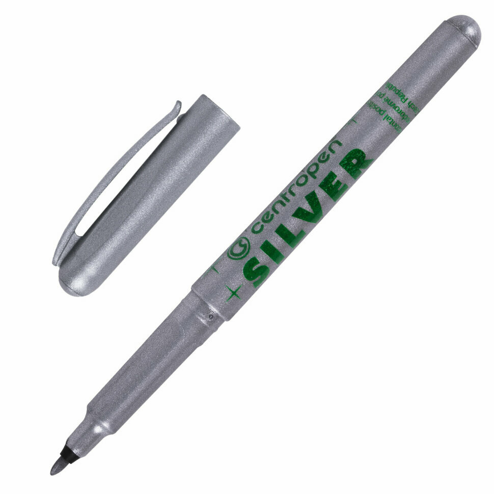 Маркер для декорирования серебряный CENTROPEN, круглый наконечник, 1 мм, 2670, 6 2670 0194, 152041