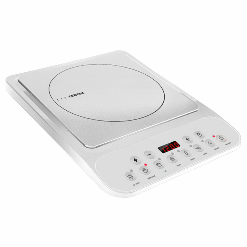 Настольная индукционная плита CENTEK CT-1517, 2000 Вт, 7 программ, электронное управление, белая, CT-1517 White, 457587