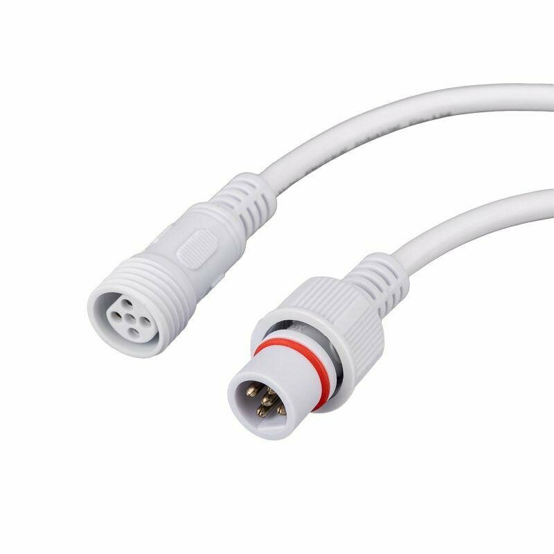Кабель соединительный (5pin) герметичный (IP67) 5х0.5кв. мм 300В бел. Rexant 11-9450