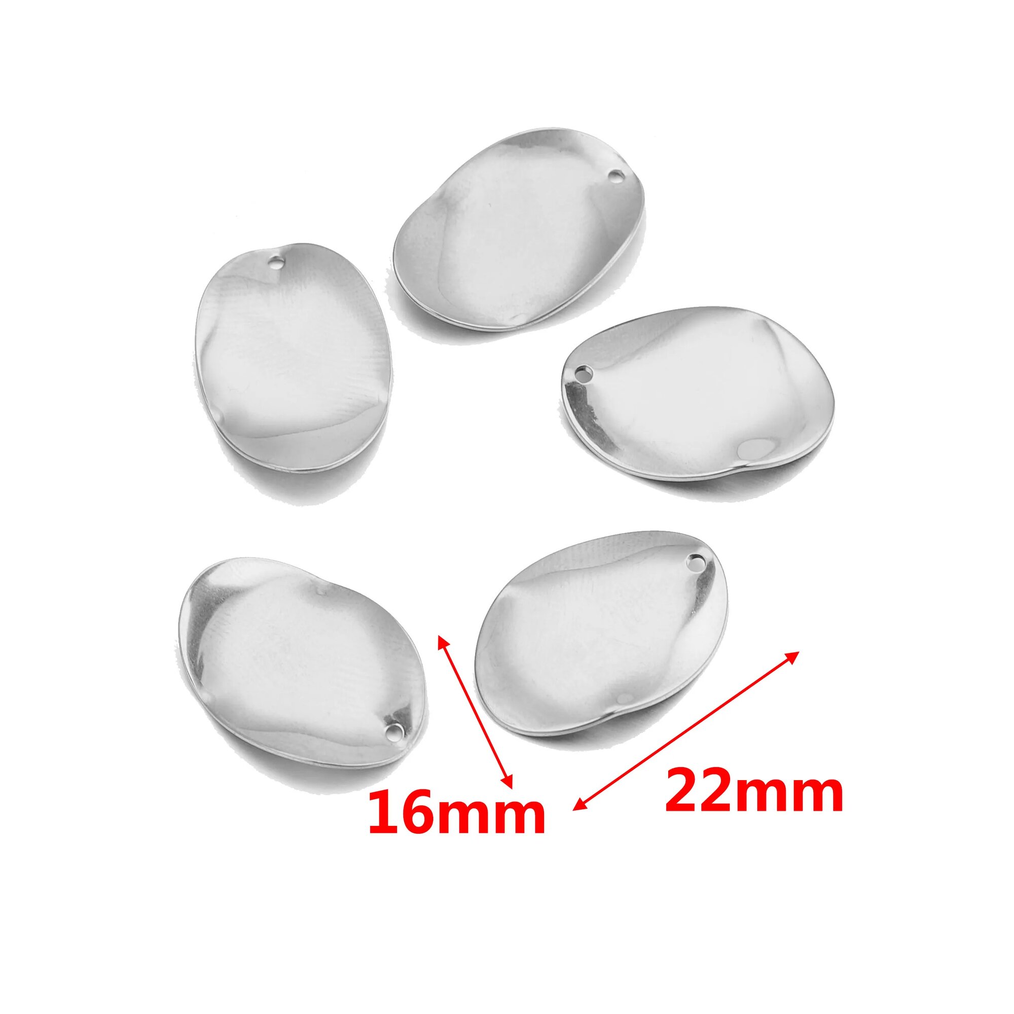 Подвески для сережек из нержавеющей стали, Белый oval steel