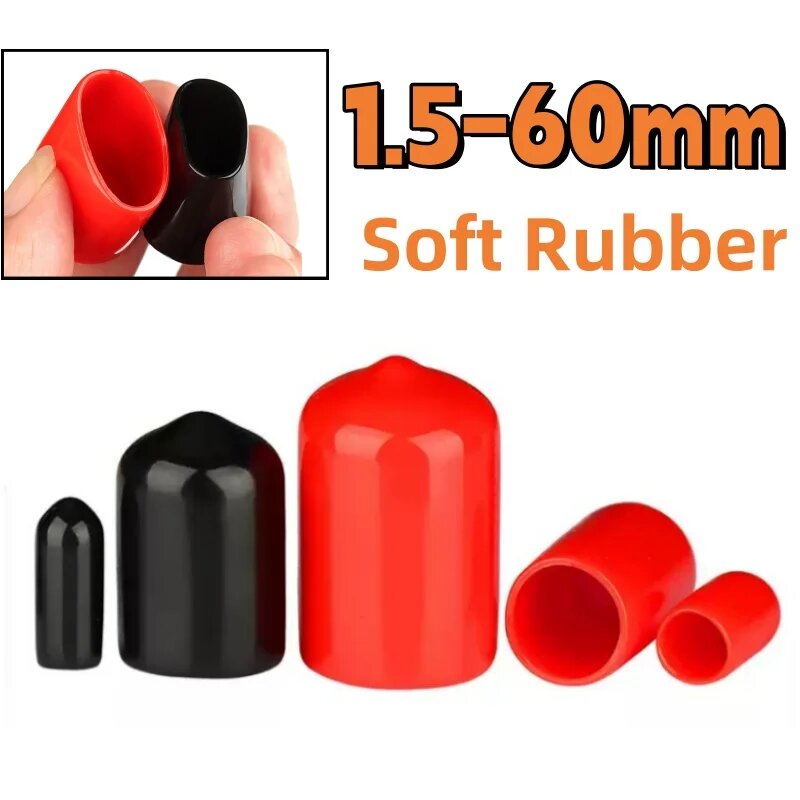Резиновые защитные втулки 1,5-60 мм черные/красные 45.0mm-2pcs, Красный, red