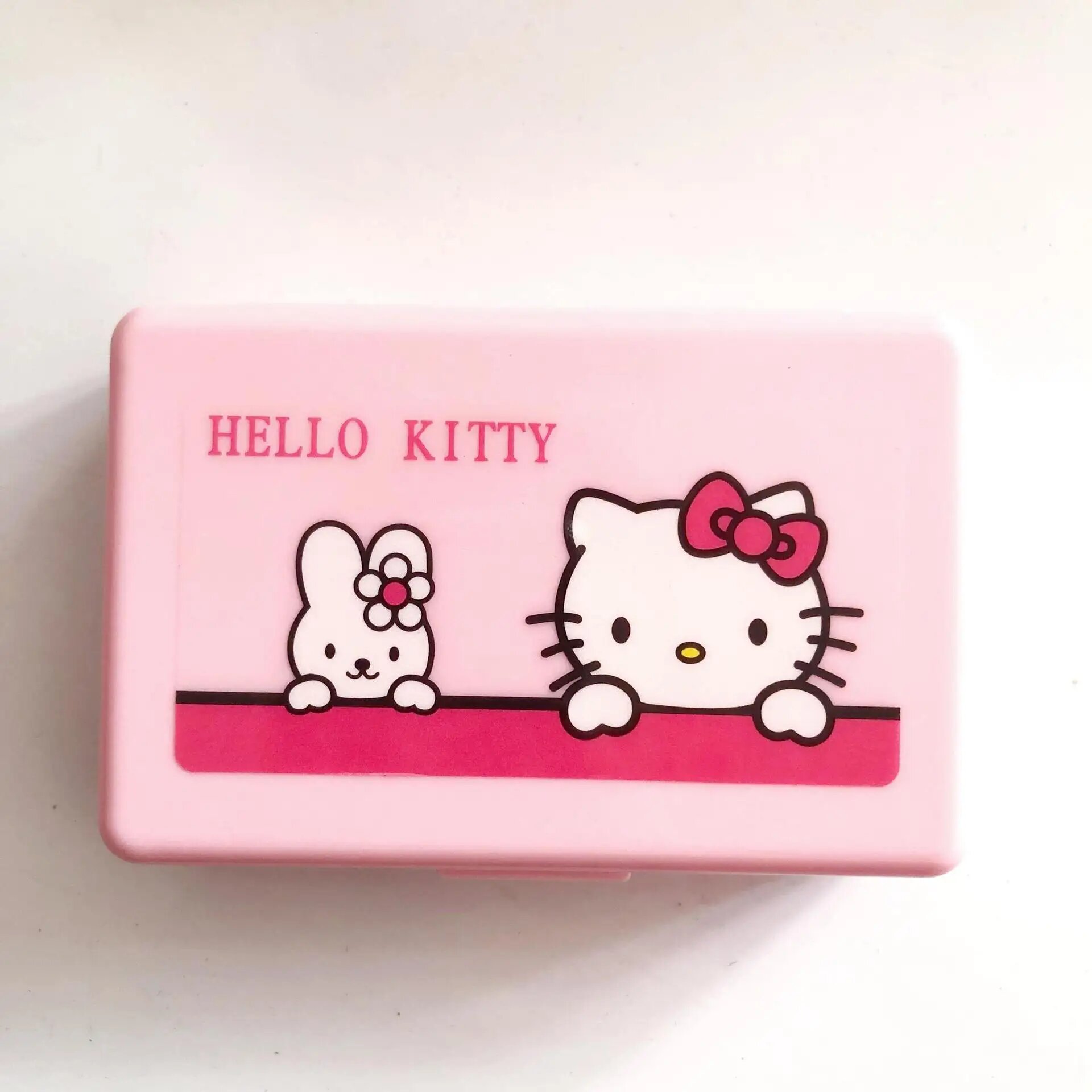 Милый органайзер Hello Kitty: мини-контейнер для лекарств с 3 отделениями, портативный дорожный футляр для таблеток для детей, оптом