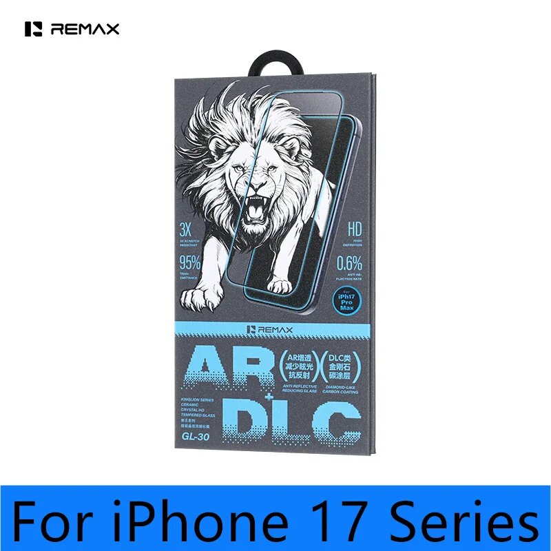 Защитное стекло REMAX Ceramic Crystal DLC AR с антибликовым покрытием HD Clear для iPhone17 Про Макс