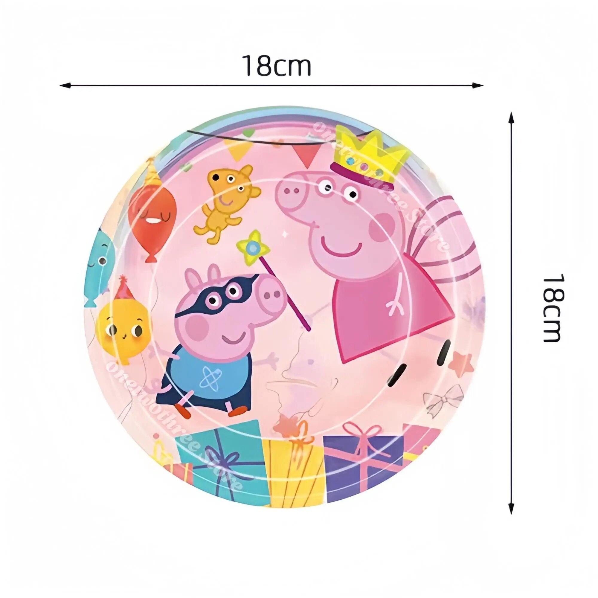 Тарелки Peppa Pig, 18 см, 10 шт, розовые