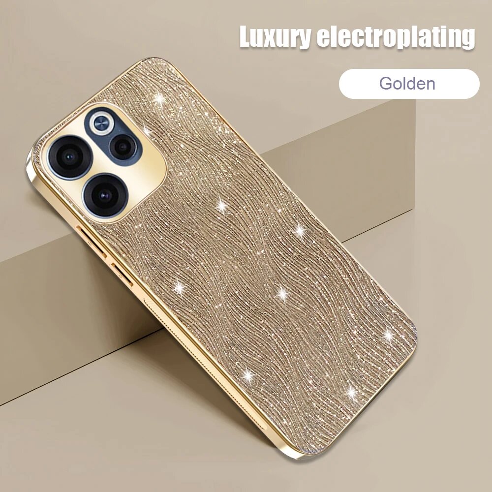 Золотой чехол для OPPO Reno 15F с гальваническим покрытием