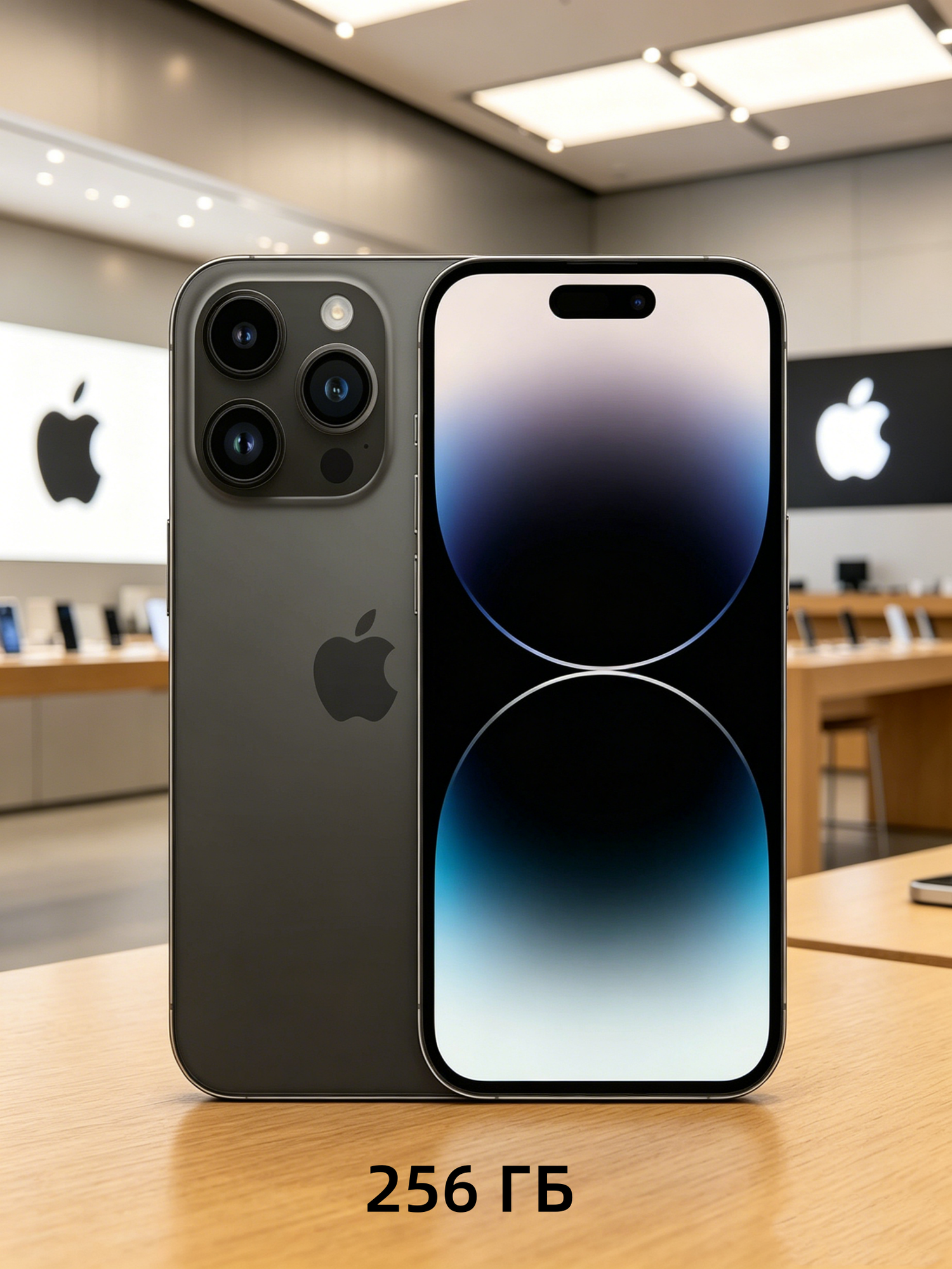 Смартфон Apple iPhone 14 Pro 256 ГБ, экран 6,1 дюйма, две nano-SIM, цвет чёрный