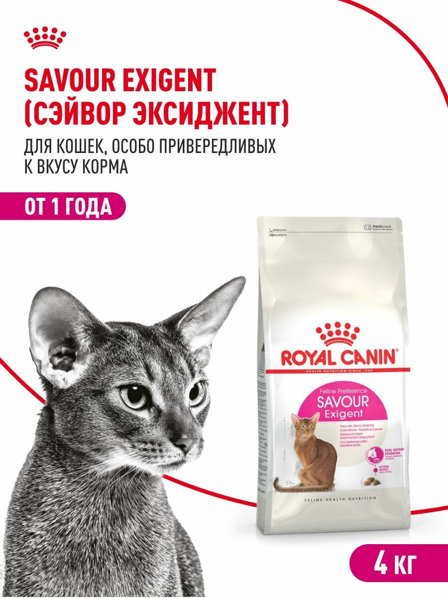 Сухой корм для кошек привередливых Royal Canin Savour Exigent, 4 кг