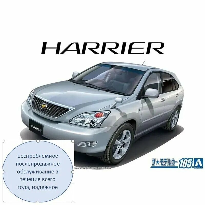 Сборная модель Машинка Aoshima-20074 1/24 Toyota GSU30W Harrier 350G Premium car model kit