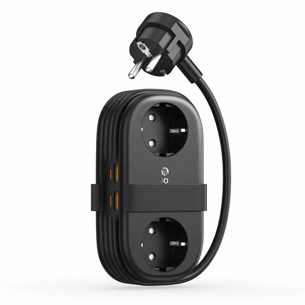 Разветвитель питания ORICO 65 Вт с USB-C и USB-A, черный, 1.6 м
