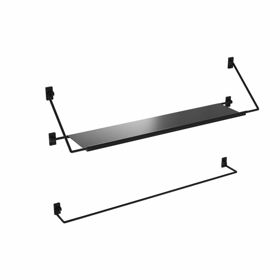 Полка-вешалка Niagara Nova NG1020B (100 см) черный матовый,1 место