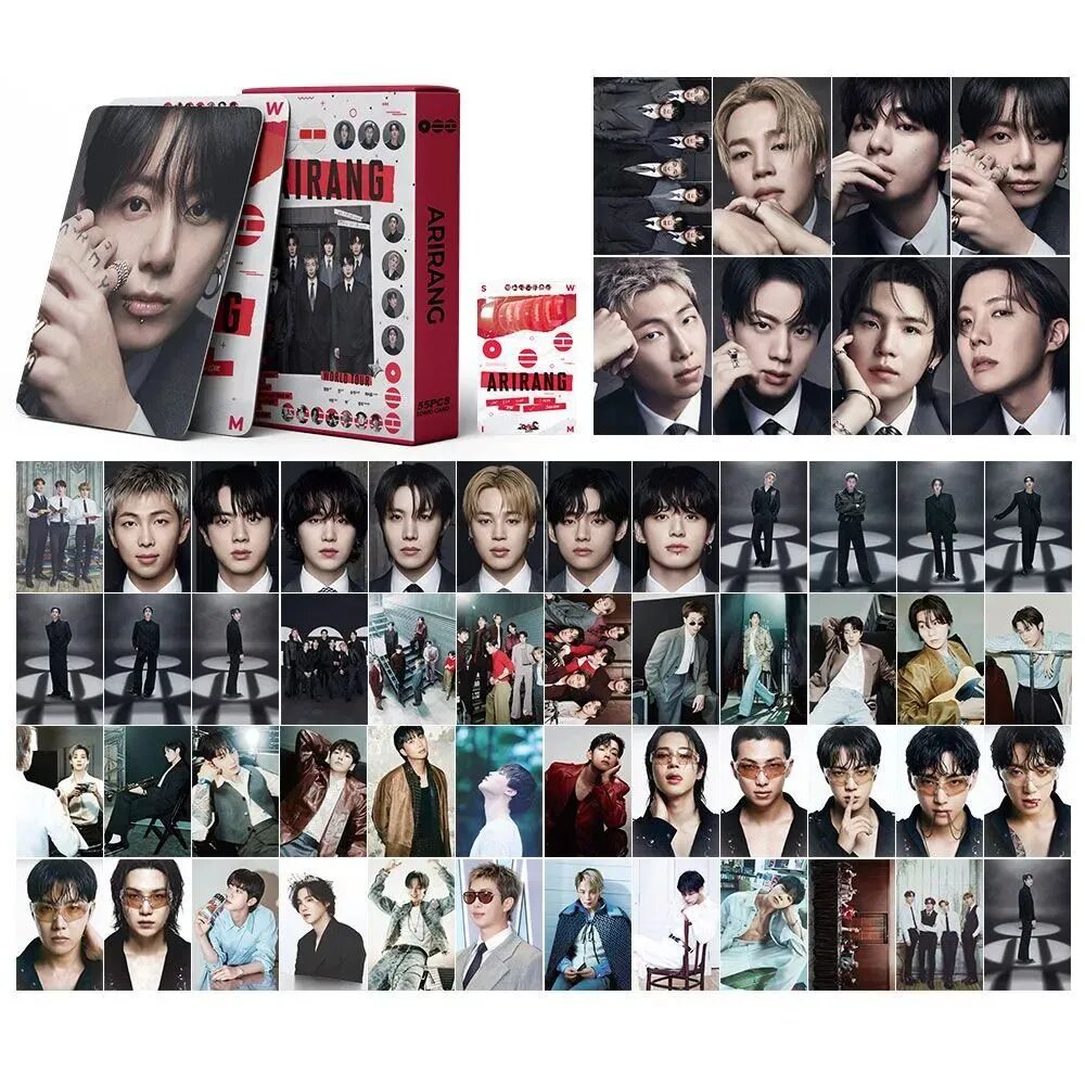 Карты BTS ARIRANG LOMO 55 шт. Кпоп BANGTAN BOYS альбом ARIRANG Kарточки БТС 2026 Плакат фотокарта