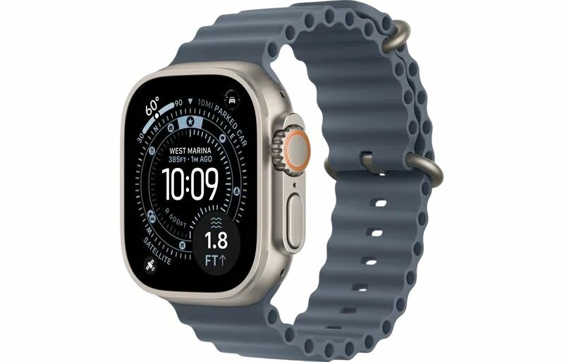 Apple Смарт-часы Watch Ultra 3 Ocean Band, 49mm, Blue Titanium Case