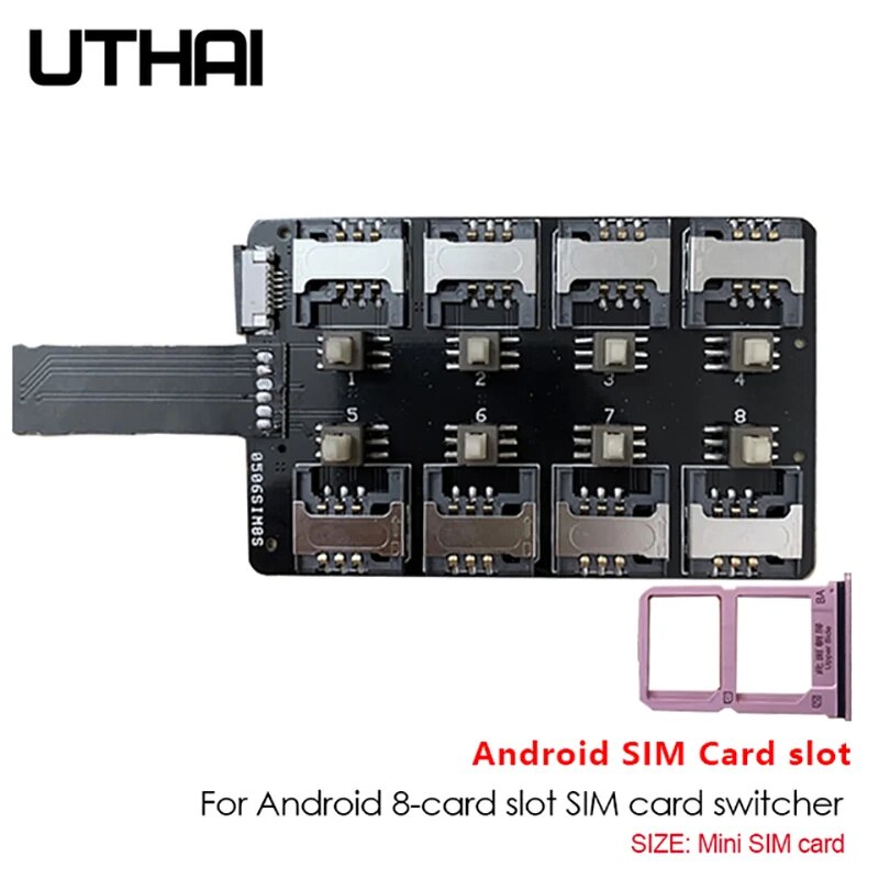 Мультисим-адаптер UTHAI 8 SIM для Android, Mini SIM