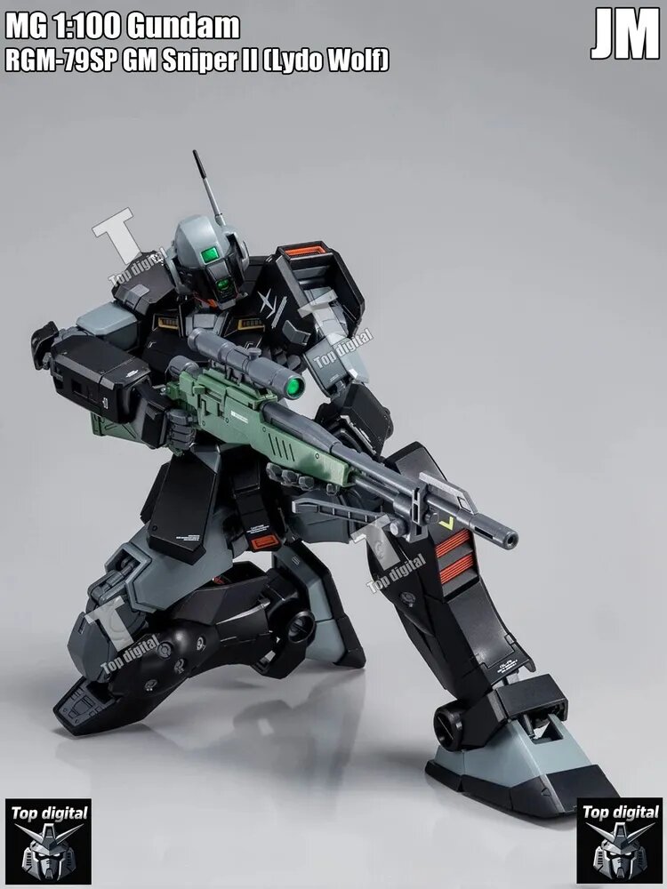 Собранная модель MG 1:100 Gundam RGM-79SP GM Sniper 2(Lydo Wolf), JM, Высококачественная модель, Поставляется с водяными наклейками и кронштейнами