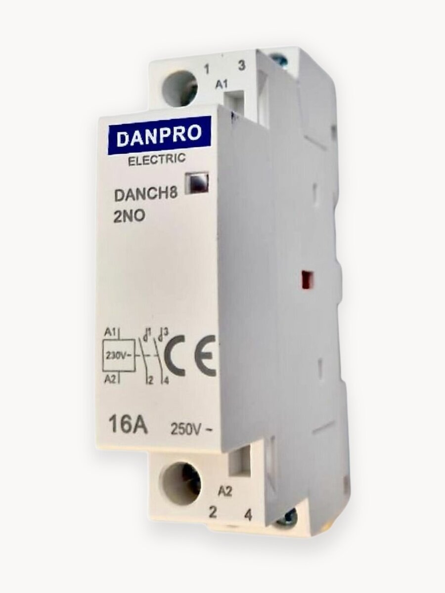 Контактор модульный DANPRO 16А нормально открытый на DIN рейку