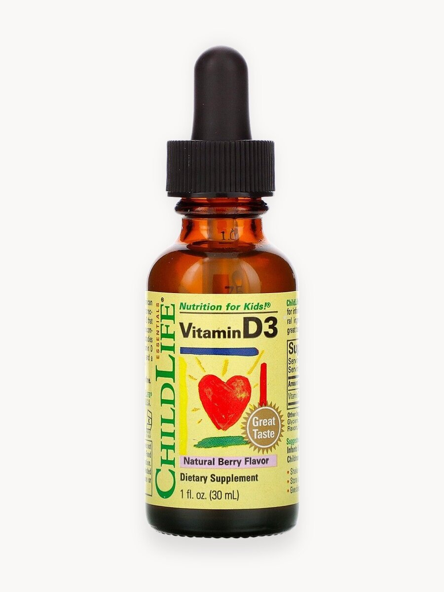 Витамин D3 ChildLife, ягодный, 30мл, для детей, с рождения, США