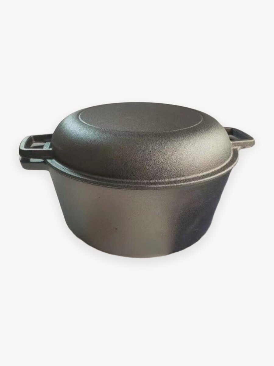 Казан-сковорода, 5 л, индукционная, чугун, антипригарное покрытие