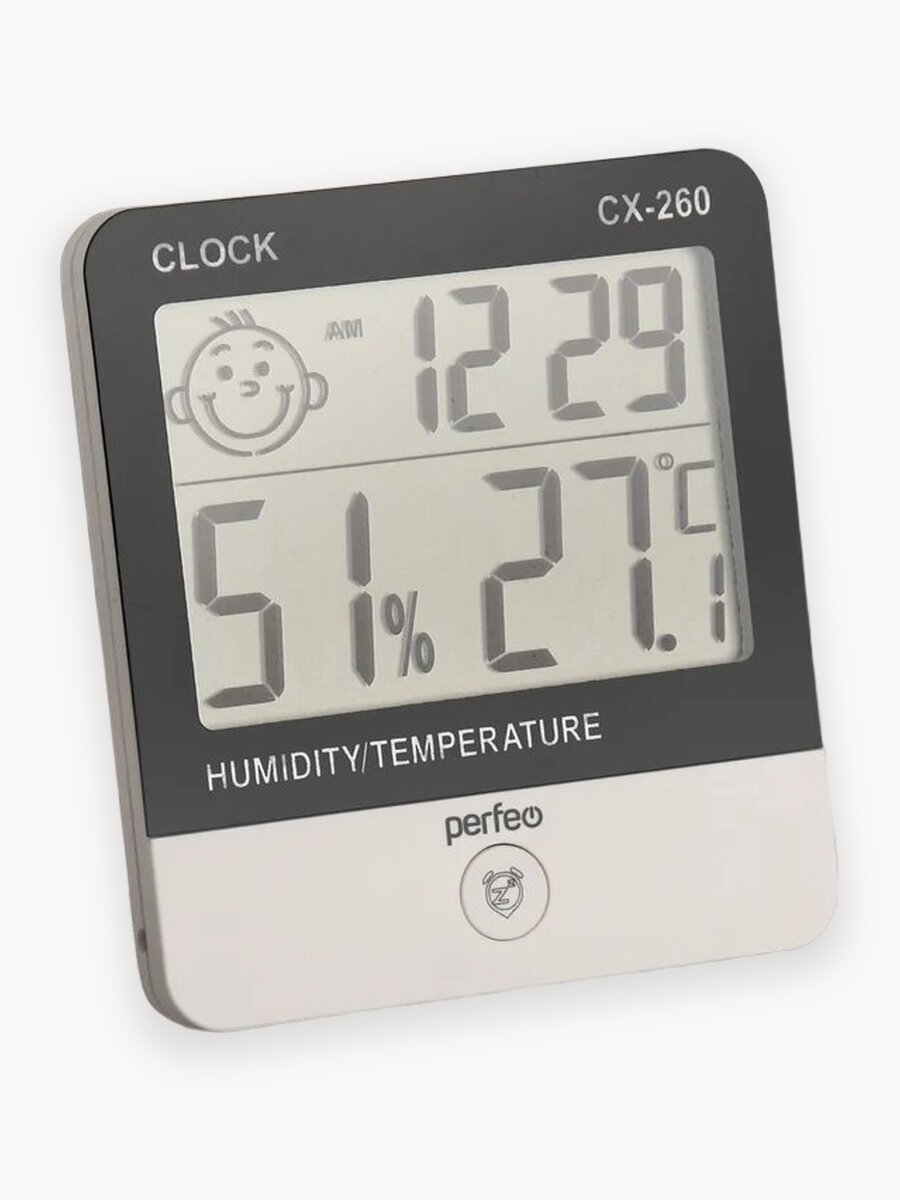 Часы-метеостанция PERFEO Nargis, темп, влажность, время (PF-CX-260), контроля влажности
