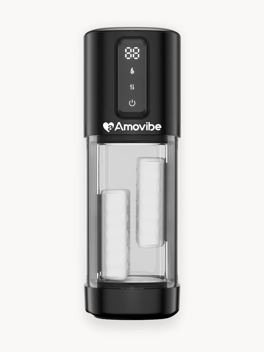 Вибромастурбатор с функцией трения и нагревом Amovibe Bliss, чёрный