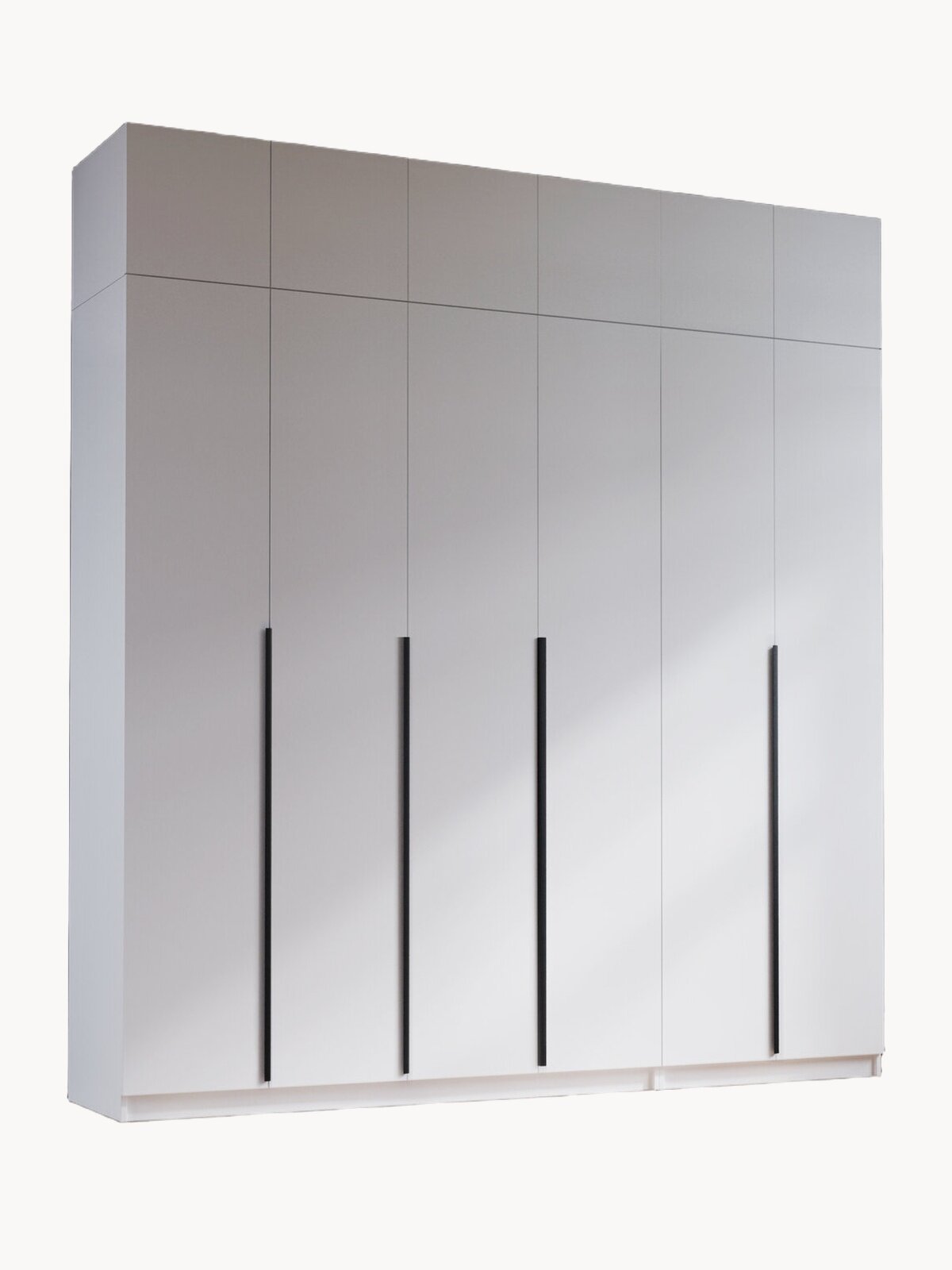 Шкаф для одежды распашной с антресолью и ручками 300*260*50 см, Белый, с полками и штангами