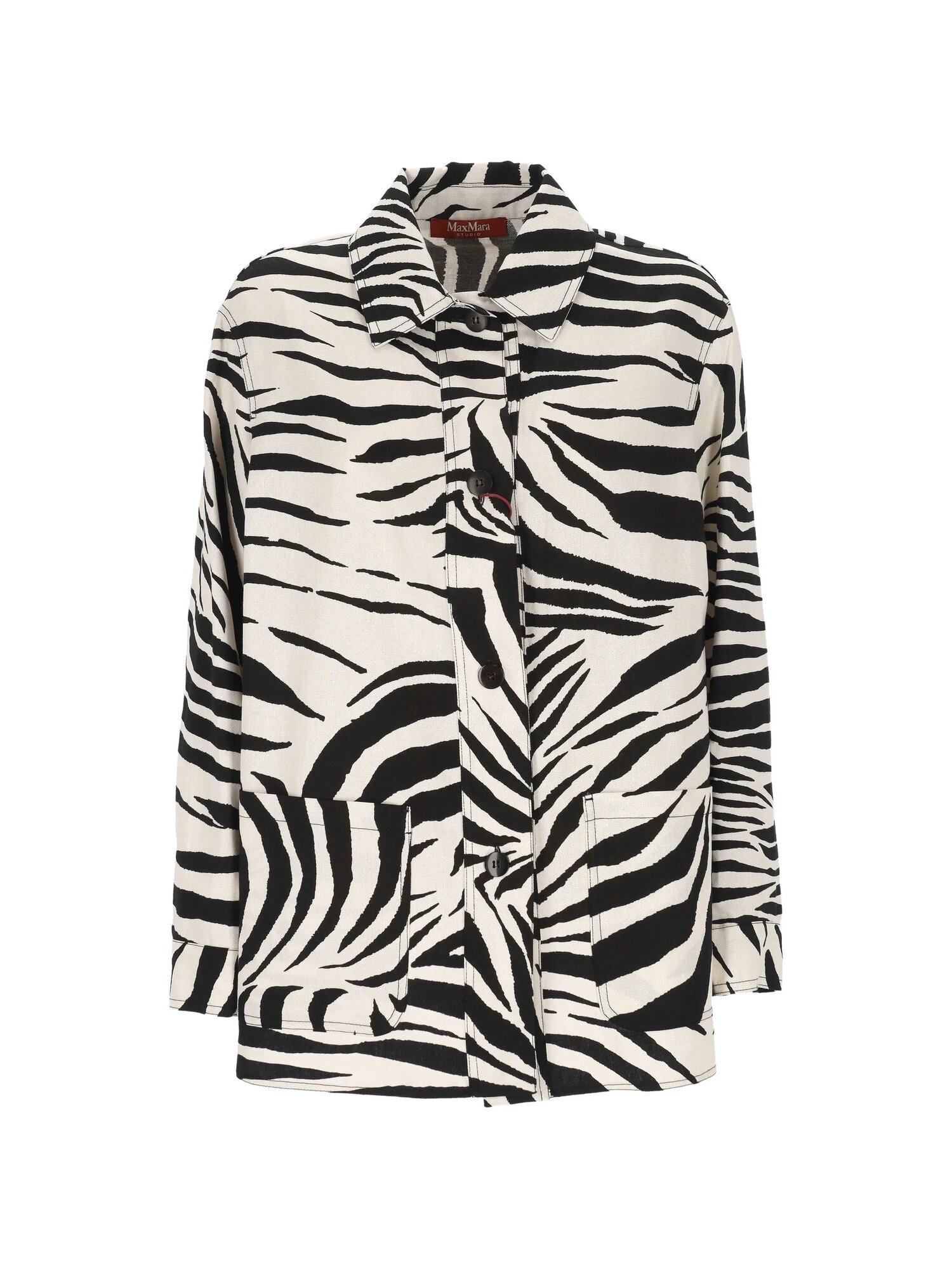 Куртка Max Mara Zebra-print button-up jacket