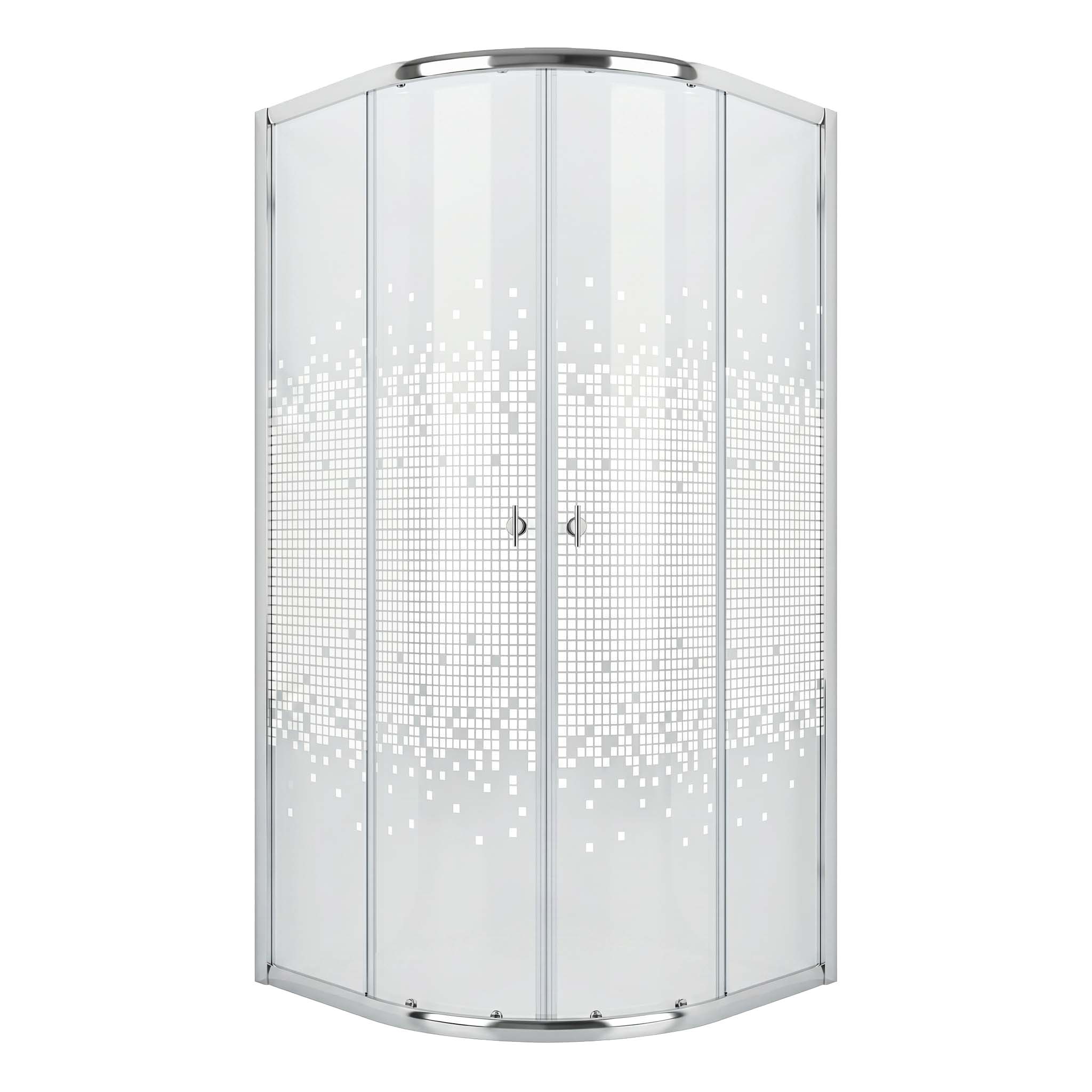 Душевое ограждение Niagara Eco NG-1001-14 (90х90х190) четверть круга, раздвижное, хром, стекло мозаика,1 место