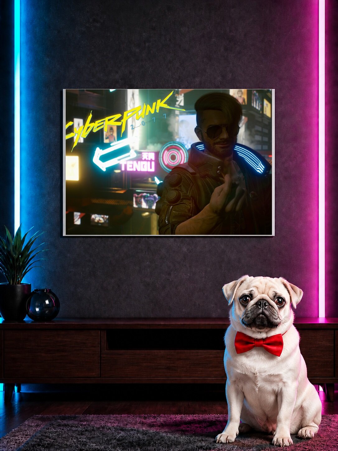 Плакат Cyberpunk 2077 Мотивы — игровая эстетика для интер A3