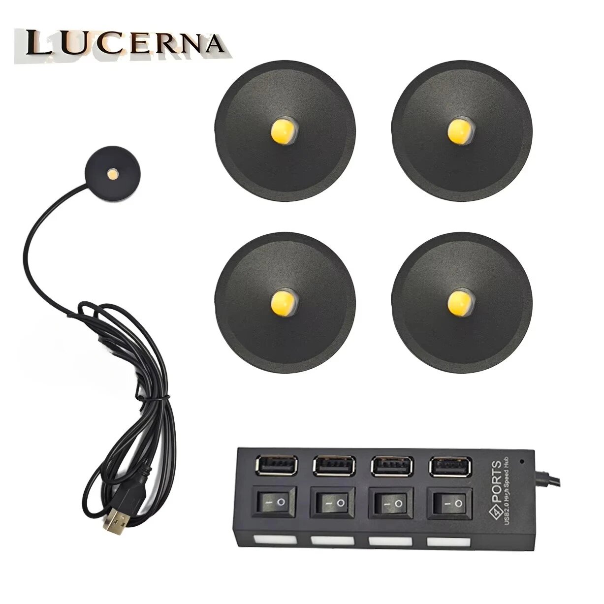 LUCERNA Прожектор LED 0.5W Warm White 4 Lamps Set
