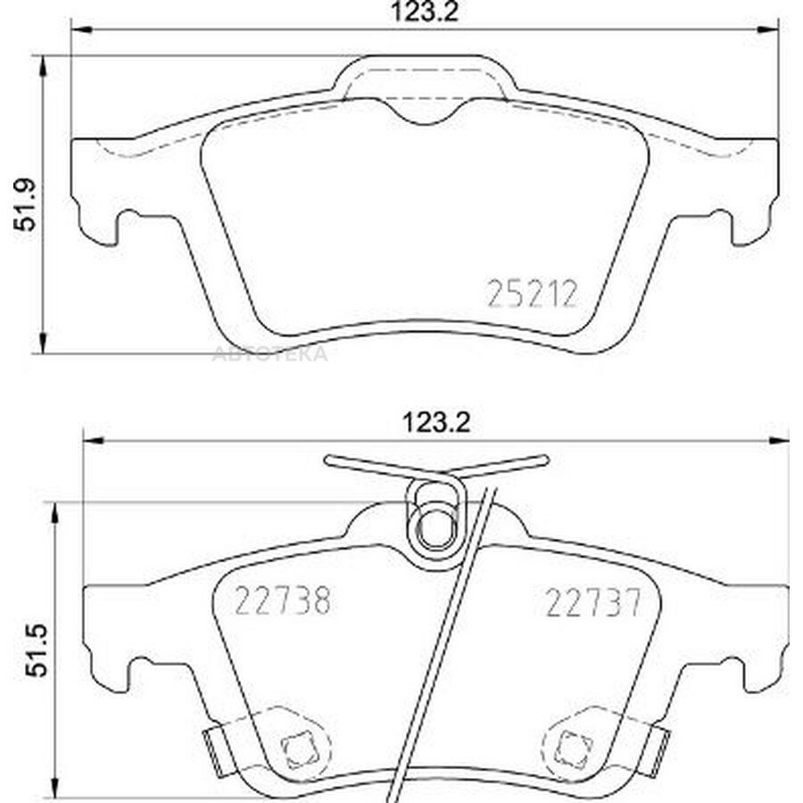 Колодки тормозные задние BREMBO P24216