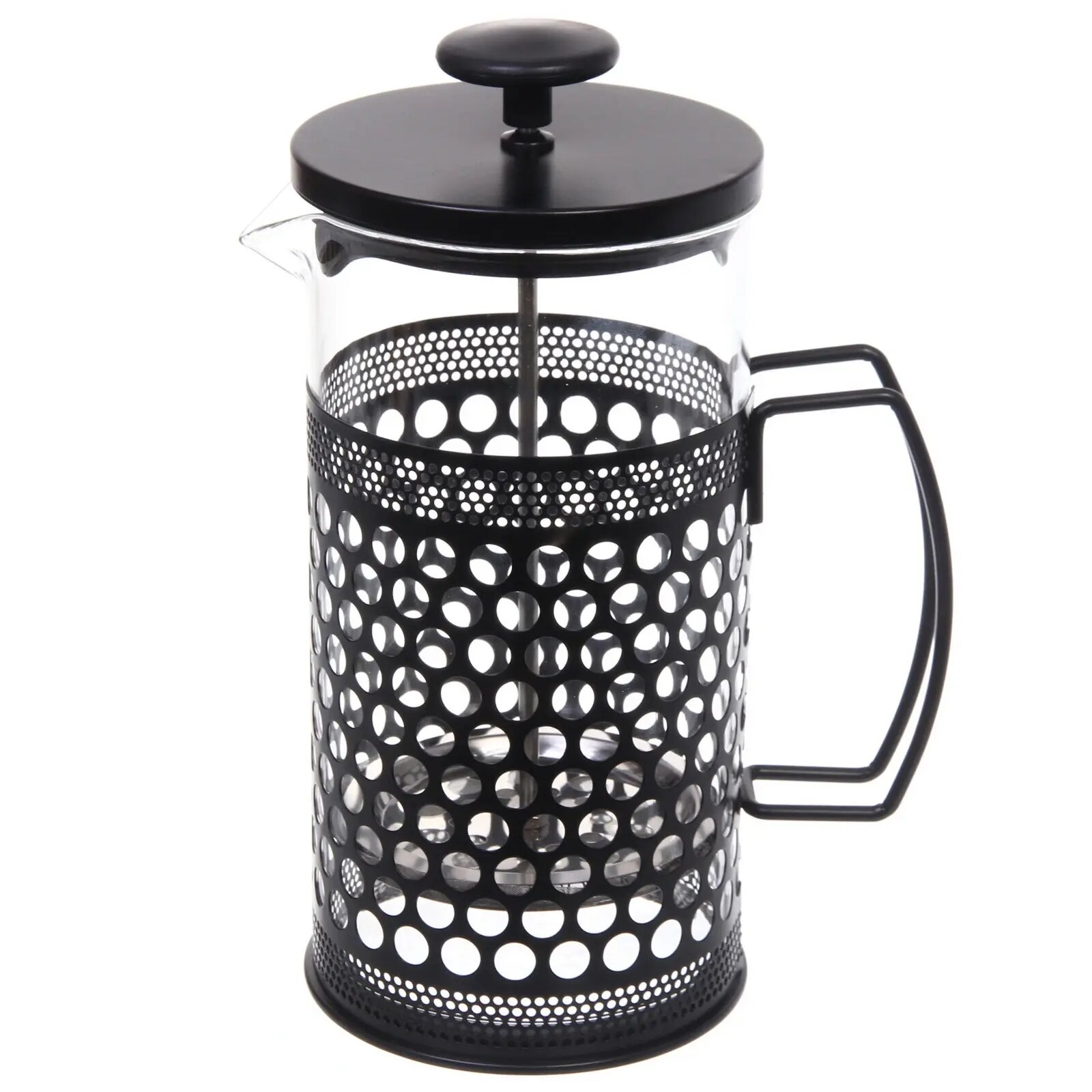 Френч-пресс 1000мл «Armonia» горошек, черный, стекло и металл, для кофе и чая